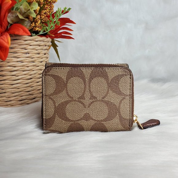 Coach | Bags | Coach Small Trifold Wallet In Signature Canvas | Poshmark